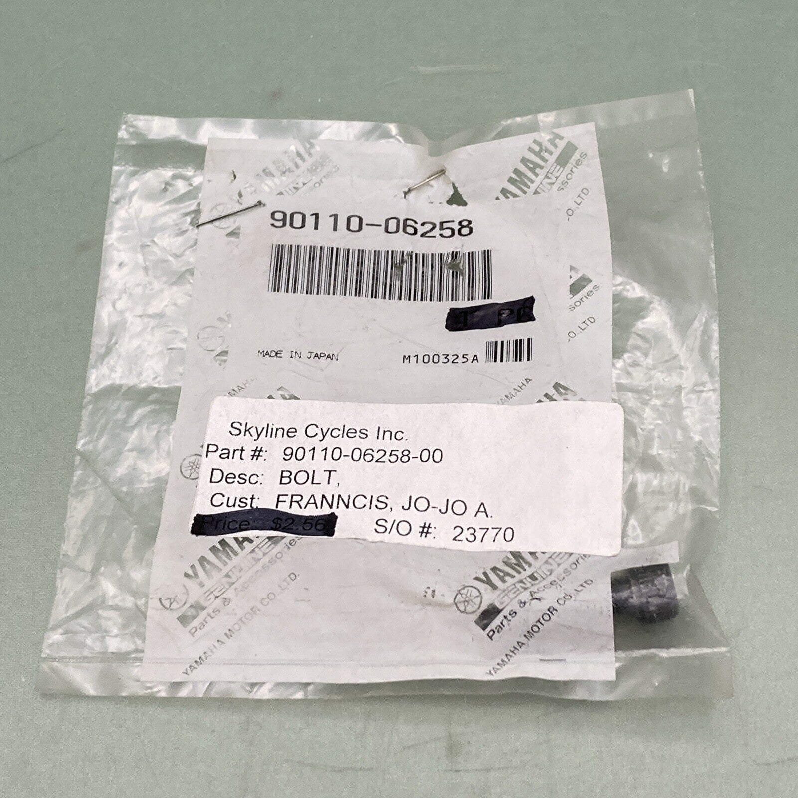 NEW GENUINE YAMAHA 90110-06258 SEAT Bolt, Hexagon Socket Head – Merica ...