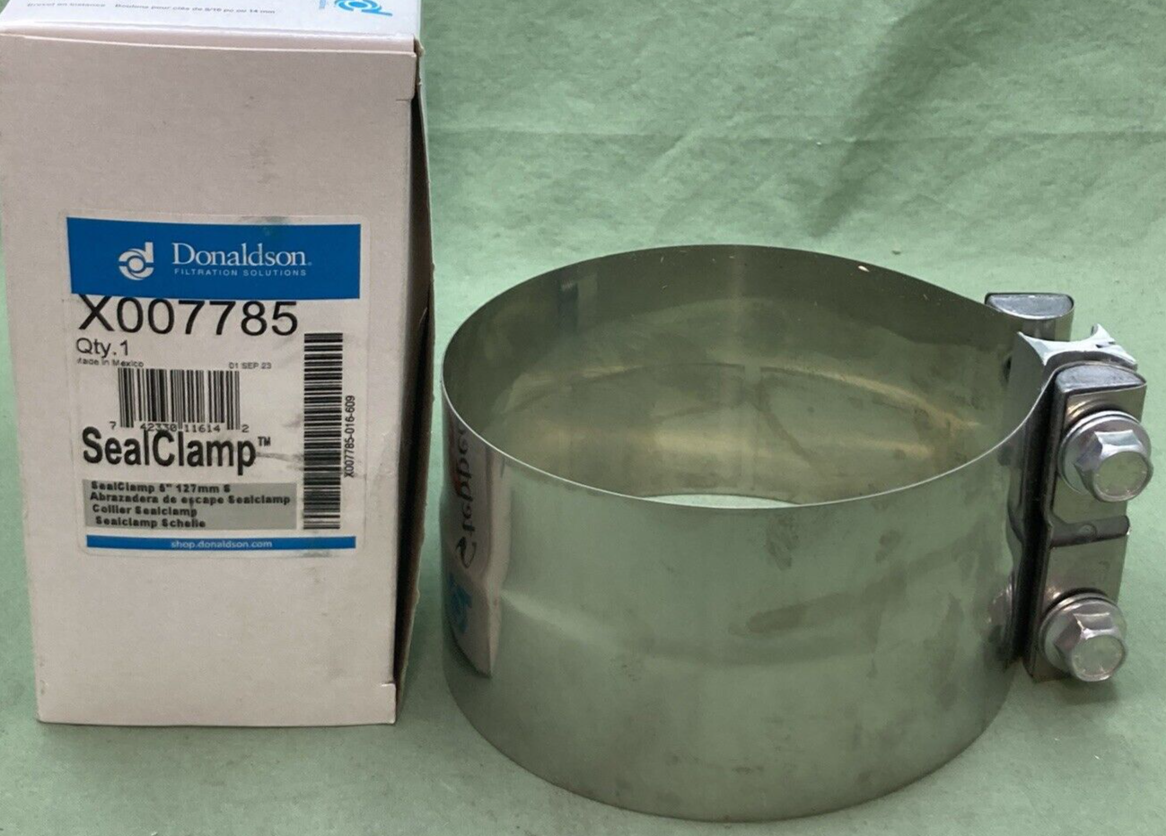 NEW GENUINE DONALDSON X007785 SEAL BAND CLAMP EXHAUST 5" STAINLESS ...