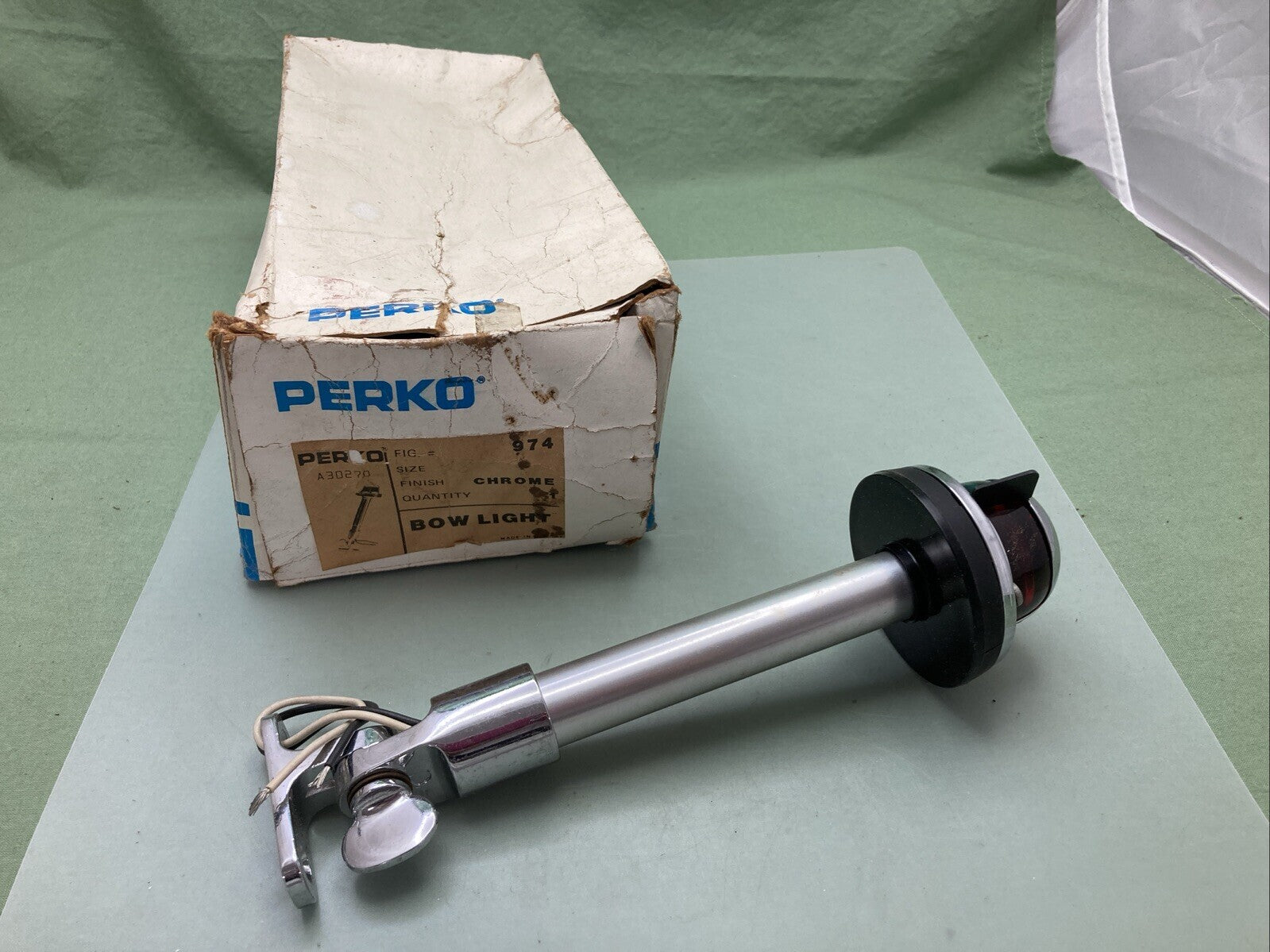 NEW PERKO H-6-71 VINTAGE BOAT LIGHT BOW CHROME RED GREEN LENS NAVIGATI ...