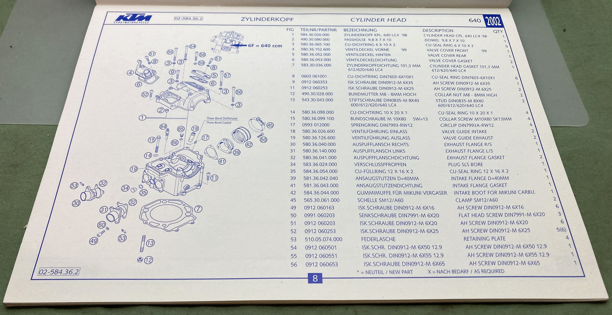 Genuine KTM 320868 640 Duke II, 640 LC4 Adventure Spare Parts Manual 2 ...