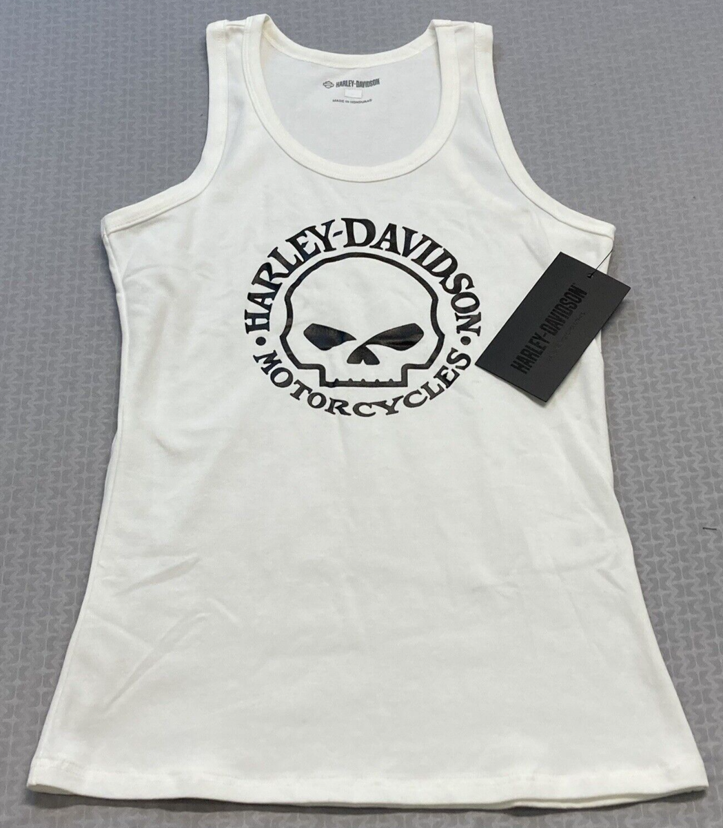 NEW GENUINE HARLEY DAVIDSON 96465-22VW WOMEN'S XL WHITE TANK CLASSIC S ...