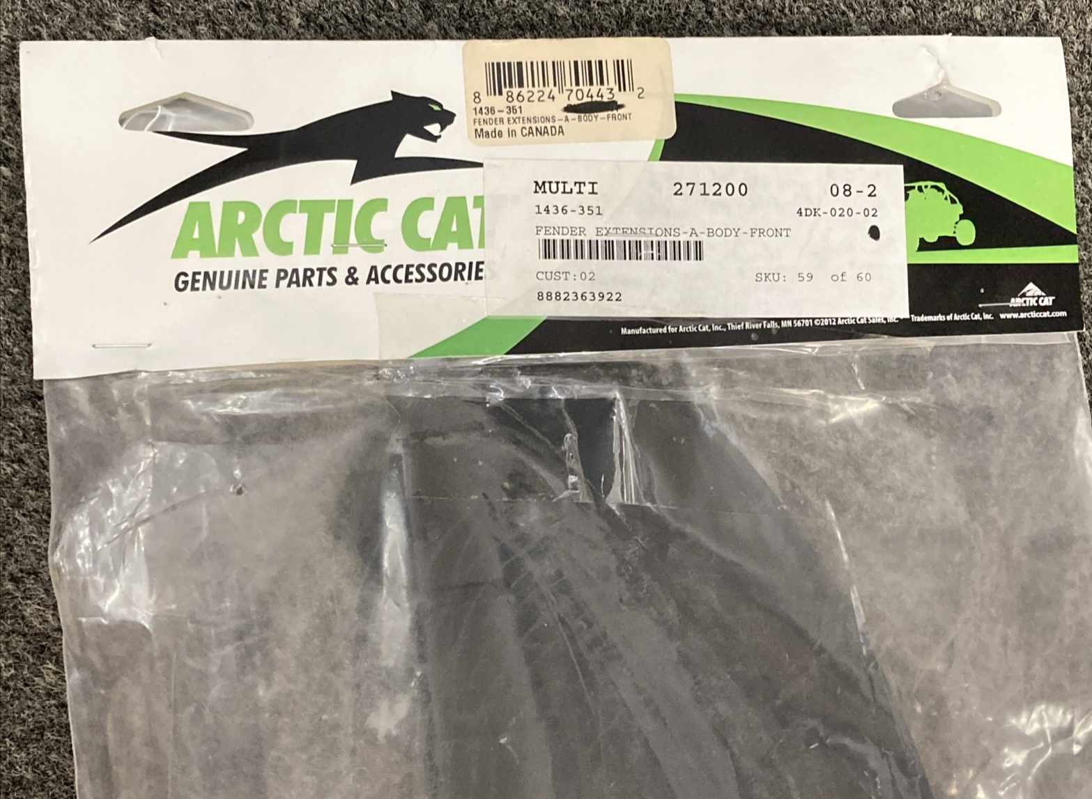 NEW GENUINE ARCTIC CAT 1436-351 FENDER EXTENTIONS-A-BODY-FRONT – Merica ...